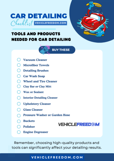 Car Detailing Checklist: The Complete Guide (With PDF) | Vehicle Freedom